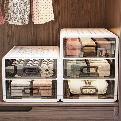 Underwear storage box drawer style socks plastic organizing