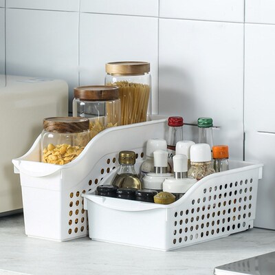 Kitchen Cabinet Storage Baskets with Wheel Refrigerator Des