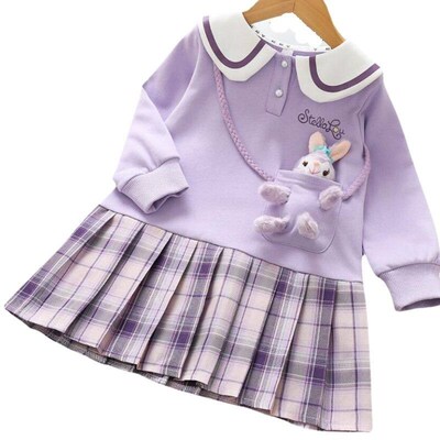 Baby Girls College Dress Long Sleeve Korean Sweater Princess