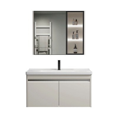 Simple Stainless Steel Bathroom Cabinet Combination Ceramic