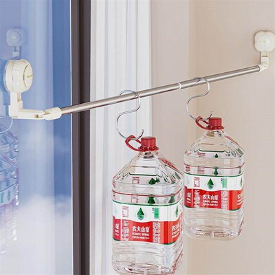 Balcony No-Drilling Vacuum Suction Cup Extendable Clothes Dr