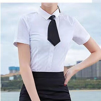 Spring and Summer Interview Dress White Cotton Shirt Short-s
