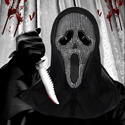 with Diamond Scream Ghost Face Mask Masquerade Breathable Ha