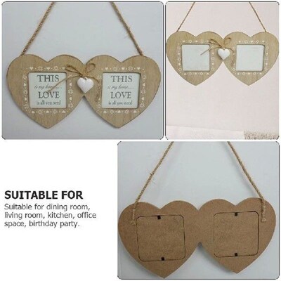 Photo Frame Ornaments Decor Decorative Rural Hanging Wooden