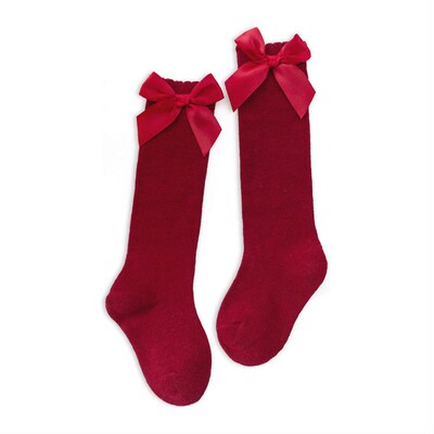 New Childrens Socks Striped Tube Socks Children Bow Stockin
