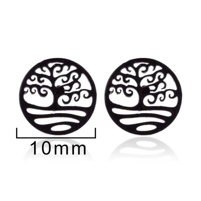 Elegant Hollow Earring Stainless Steel Plant Life Tree Ear S