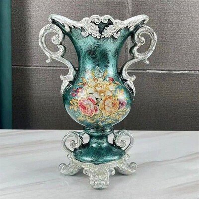 Flower Vase Ornament Desktop Decor Resin Luxury Art Gift
