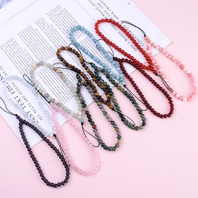 2022 New Natural Stone Beaded Anti Lost Phone Strap Telephon