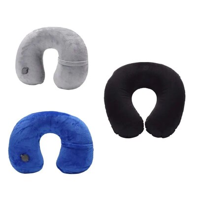 1PC U-shaped Travel Pillow Portable Inflatable Neck Cervical
