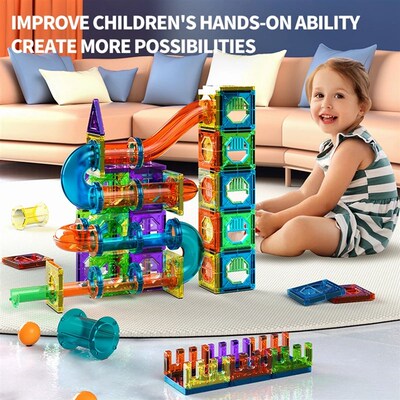 Light Magnetic Tiles Building Blocks for Kids, 3D Clear Educ