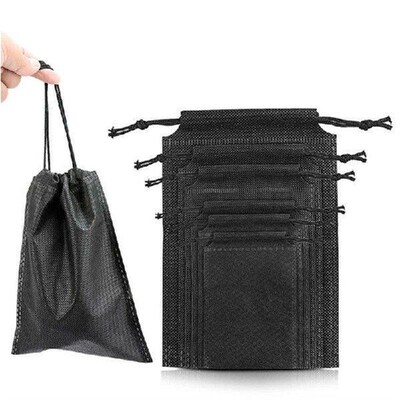 1PCS Black Drawstring Storage Bag Shoe Dust Covers
