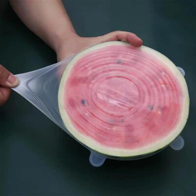 6 Pieces of Silicone Fresh-keeping Cover White, Reusable Foo