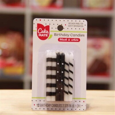 Cake Mate Birthday Candles蛋糕伴侣 生日蜡烛 黑白色 12根