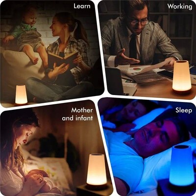 Table Lamp Bedside Lamp For Bedroom 13 Color Changing Touch