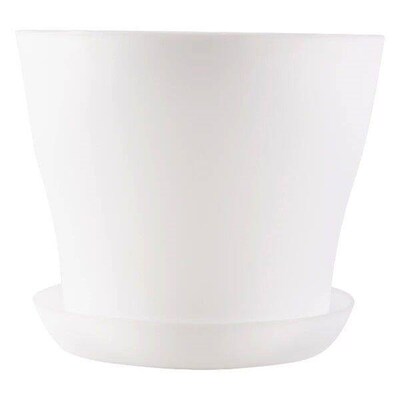 Plastic Plant Flower Pot Planter With Saucer Tray Round
