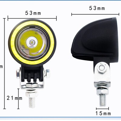 2PCS Motorcycle Mini LED Spotlight Built-in Angel Eye Daily