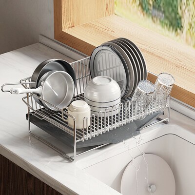 Kitchen Sink Drying Dish Rack Cup Holder Organizer Roll