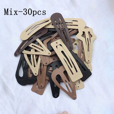5Cm Mix Solid Color Metal Hairgrip Girls Snap Hair Clips For