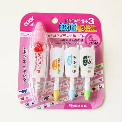 4pcs Correction Tape Refill Set Lovely Decoration Click Corr