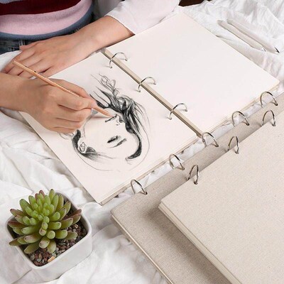 8K a4 sketch book loose-leaf sketchbook本 活页素描本