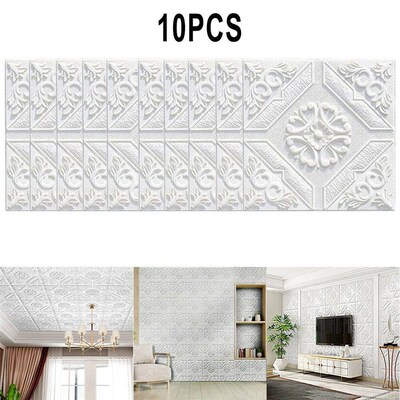 3D Tile Brick Wall  Stickers Self-Adhesive Foam Panel Home D