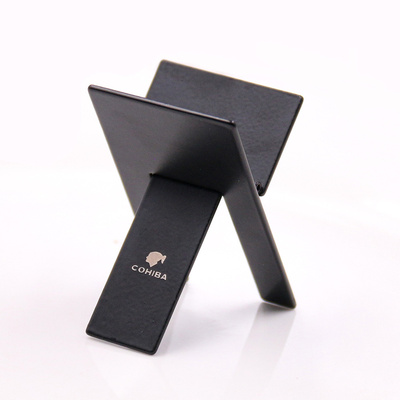 Stainless Steel Foldable Cigar Holder Cohiba Black Ashtray