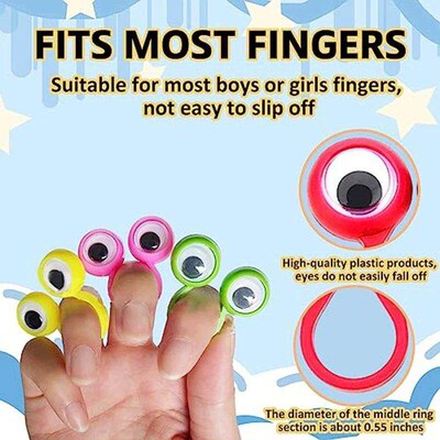 10/30PCS Eye Finger Puppets Toys Set Eye On Rings Googly Eye