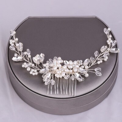 Wedding Hair Comb Pearl Hair Pins and Clips for Women Bride