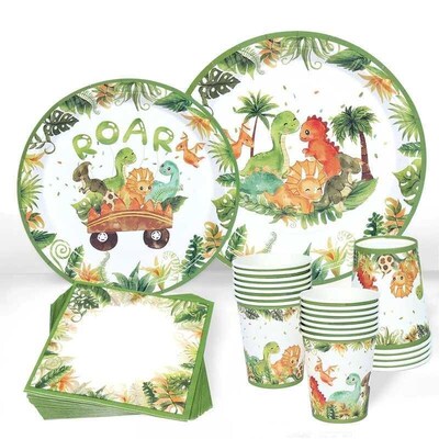Dinosaur Disposable Tableware Dinosaur Birthday Party Decora