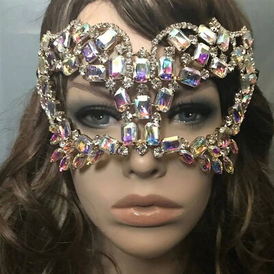 Stonefans Square Rhinestone Mask Masquerade Halloween for