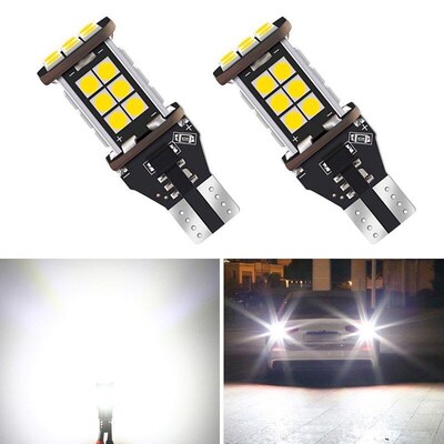 2x 1000LM T15 W16W Canbus LED Bulbs Reverse Light 921 Error