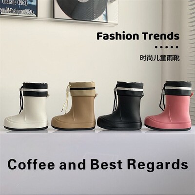 Cute Childrens Rain Boots With Cuffs For Outdoor Schooling,