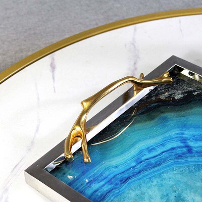 Stainless steel tray model room soft decoration modern minim