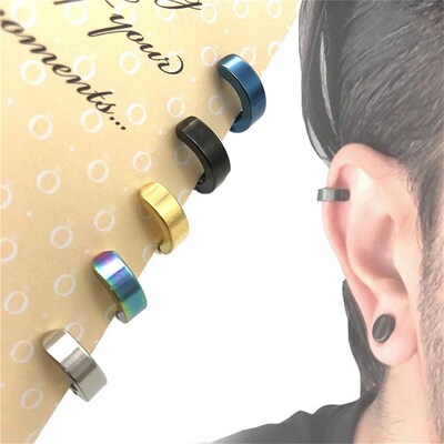 2pcs 316L Fashion Stainless Steel Cuff Earring, Non Piercing