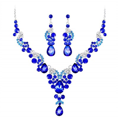 2Pcs/Set Luxury Full Rhinestone Semicircle Charm Bridal Stud
