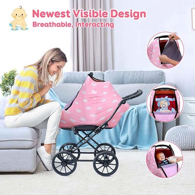 Baby car seat ver with breathable and zippered peep window f