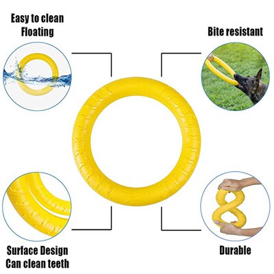 Pet Flying Discs Training Ring Puller Dog Toys For Big Large