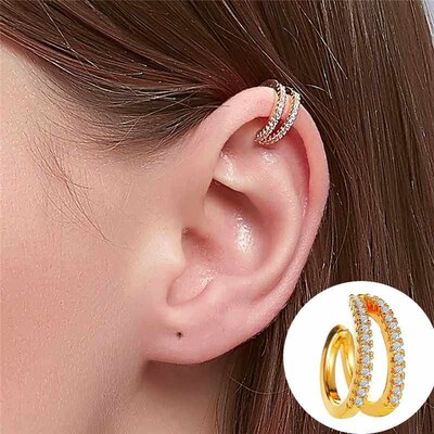 Punk Metal Zircon Ear Cuff Ear Clip for Women No Pierced C S