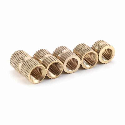 140pcs M6 Nuts Cylinder Knurled Threaded Round Insert Embedd