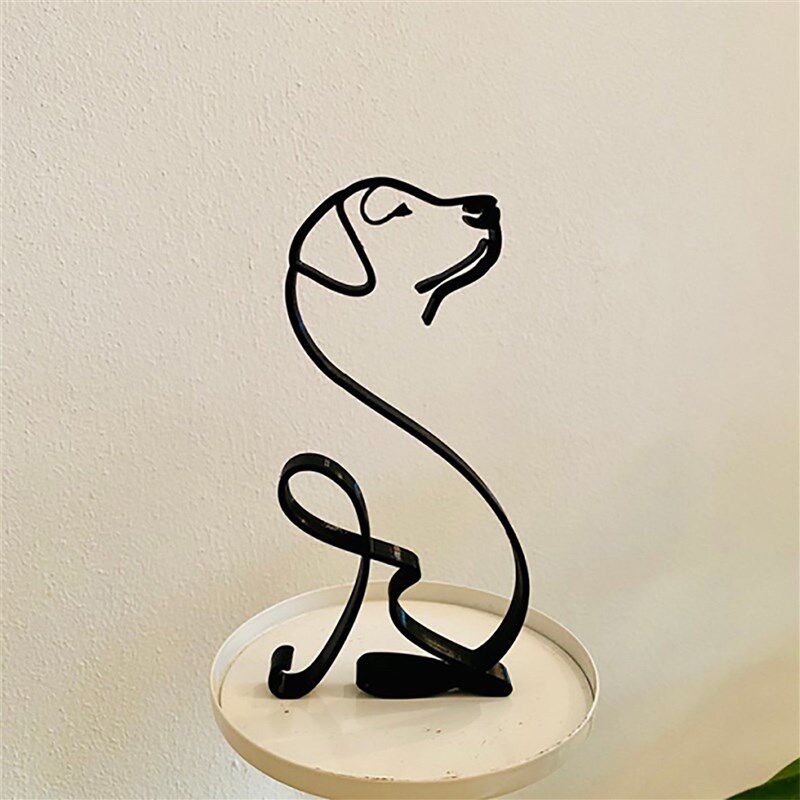 Fashion Dogs Abstract Line Modern Minimalist Art Iron Orname
