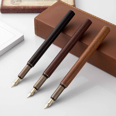 Luxury Retro Wood Bronze Fountain Pen Office Business Writin