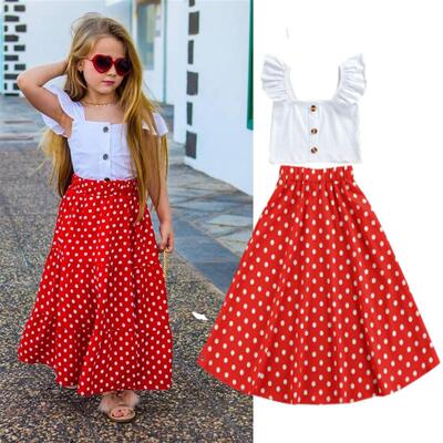 Girls Clothes Set Children Clothing Solid Color Sleeveless S
