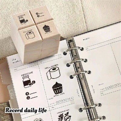 1Pc Cute Cartoon Mini Pattern Wooden Stamps Womens Period