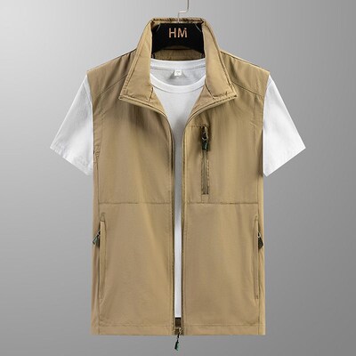 Mens Waistcoat Plus Size Casual Multi-pocket Outdoor Mounta
