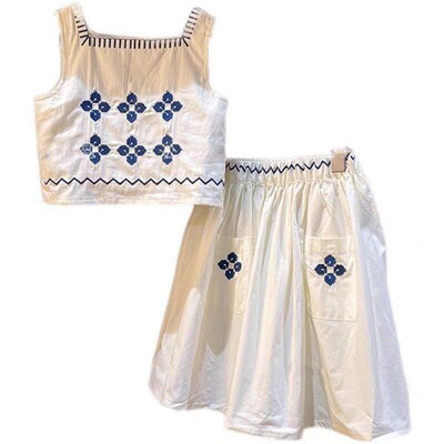 Summer Vacation Style Outfit for Girls 2025 Artistic Embroid