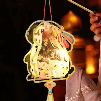 Portable Chinese Paper Lanterns Handcrafted Cartoon Lantern