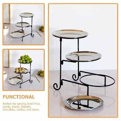 Cake Stand Fruit Platter Birthday Stainless Steel Serving