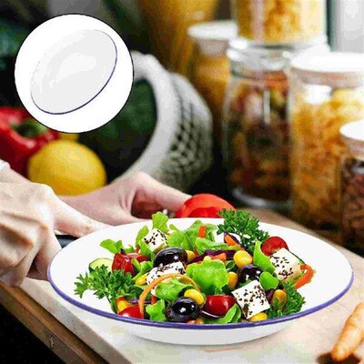 4Pcs Yellow Enamel Plate Vintage Plates Decorative Food