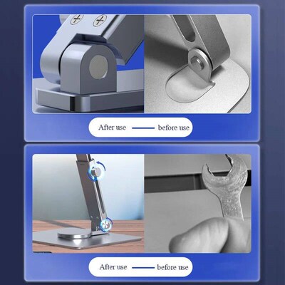 Aluminum Tablet Stand Desk Riser 360 Rotation Multi-Angle