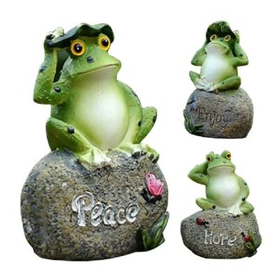Funny Cute Resin Frog Statue Cartoon 3D Garden Frog